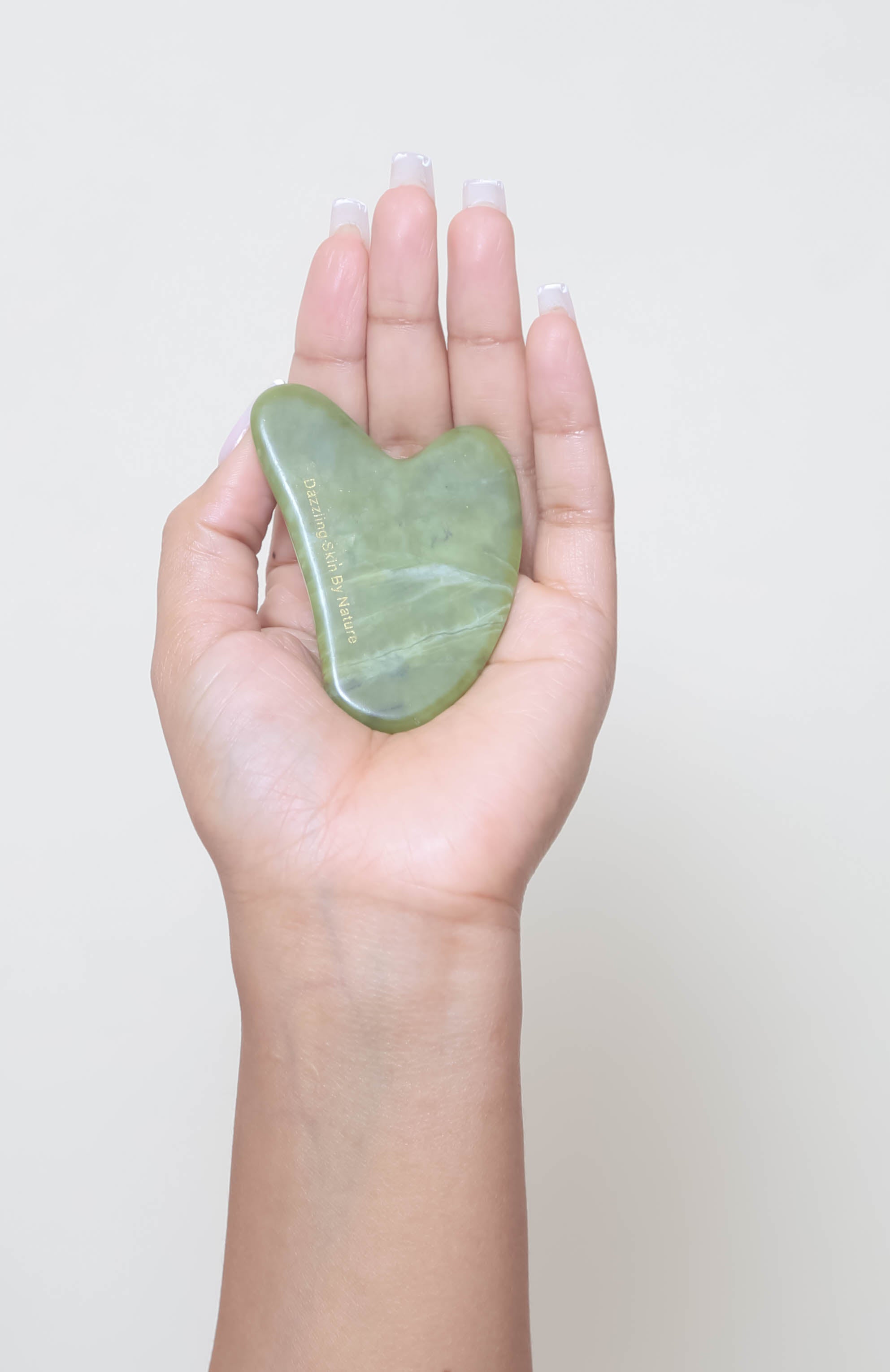 Buy Natural Jade Stone Face Roller and Gua Sha Set Green - DSBN
